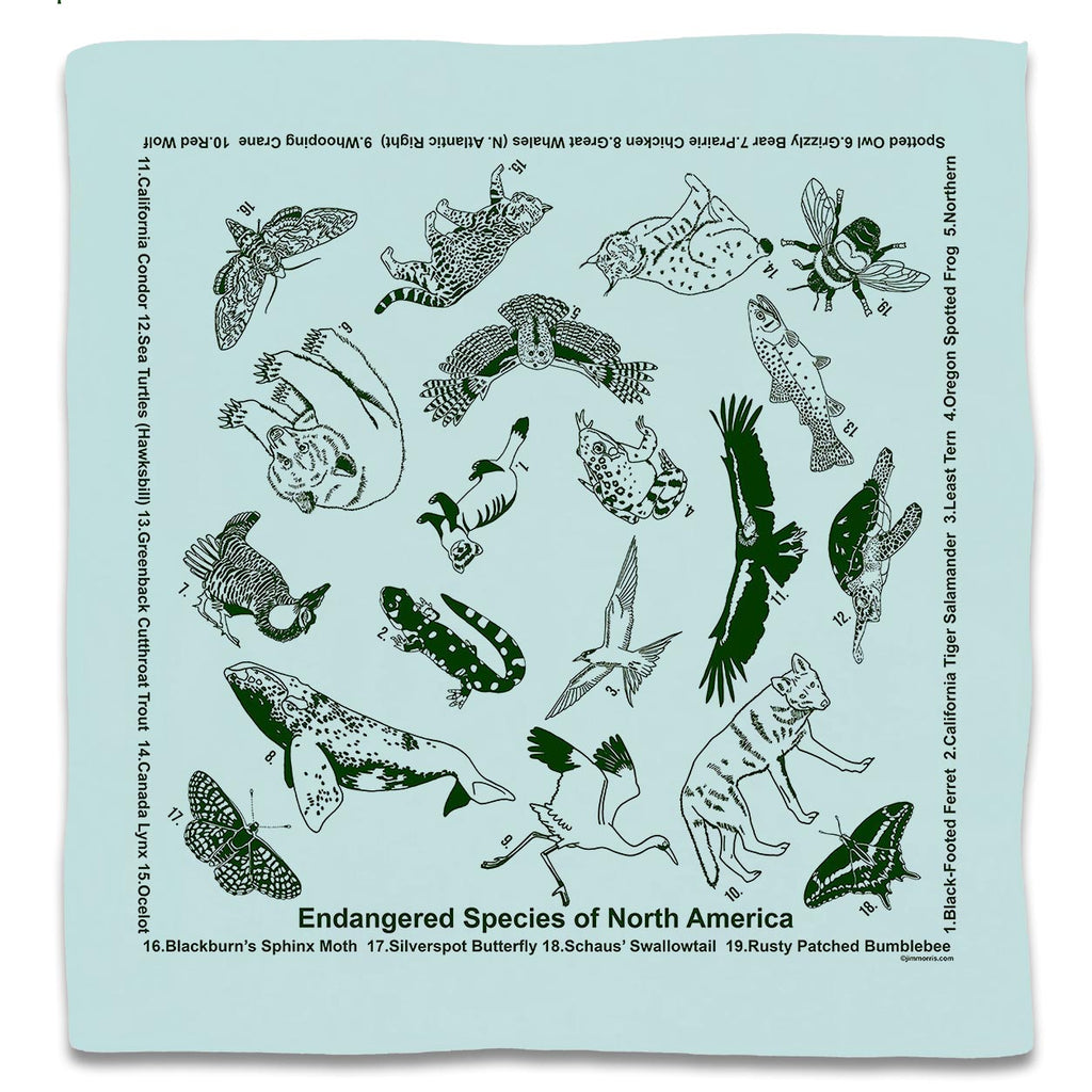 Endangered Species of North America Bandana – Jim Morris Environmental ...